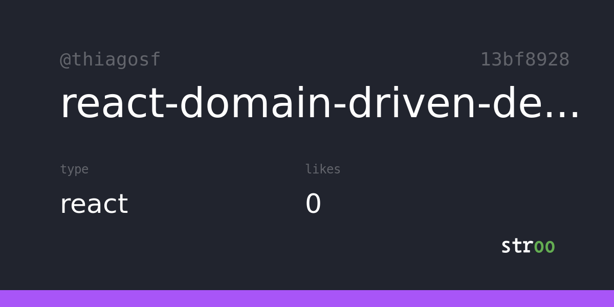 React Domain Driven Design By Thiagosf Stroo